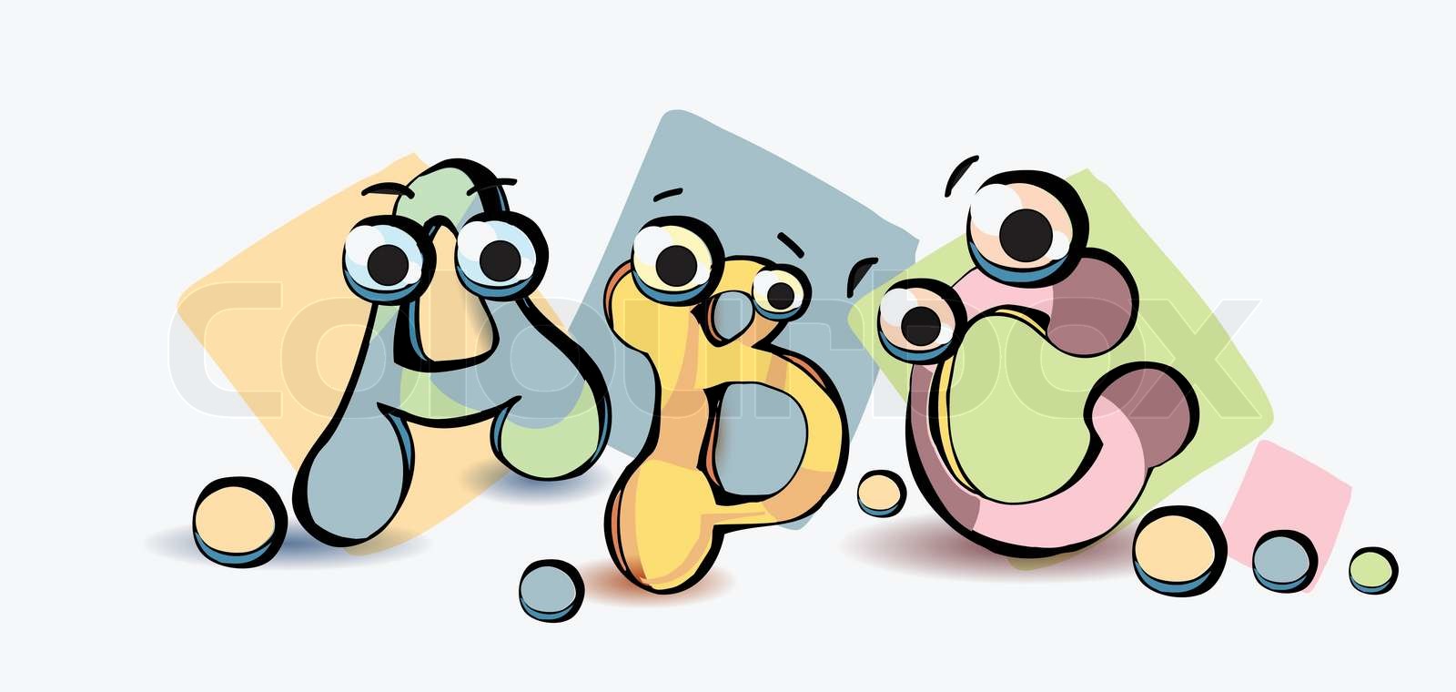 lustige Briefe abc mit den Augen | Stock-Vektor | Colourbox