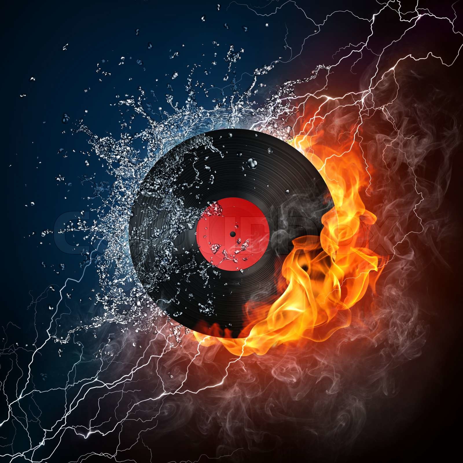 Record in Fire. Computer Graphics. Design Element. | Stock image ...