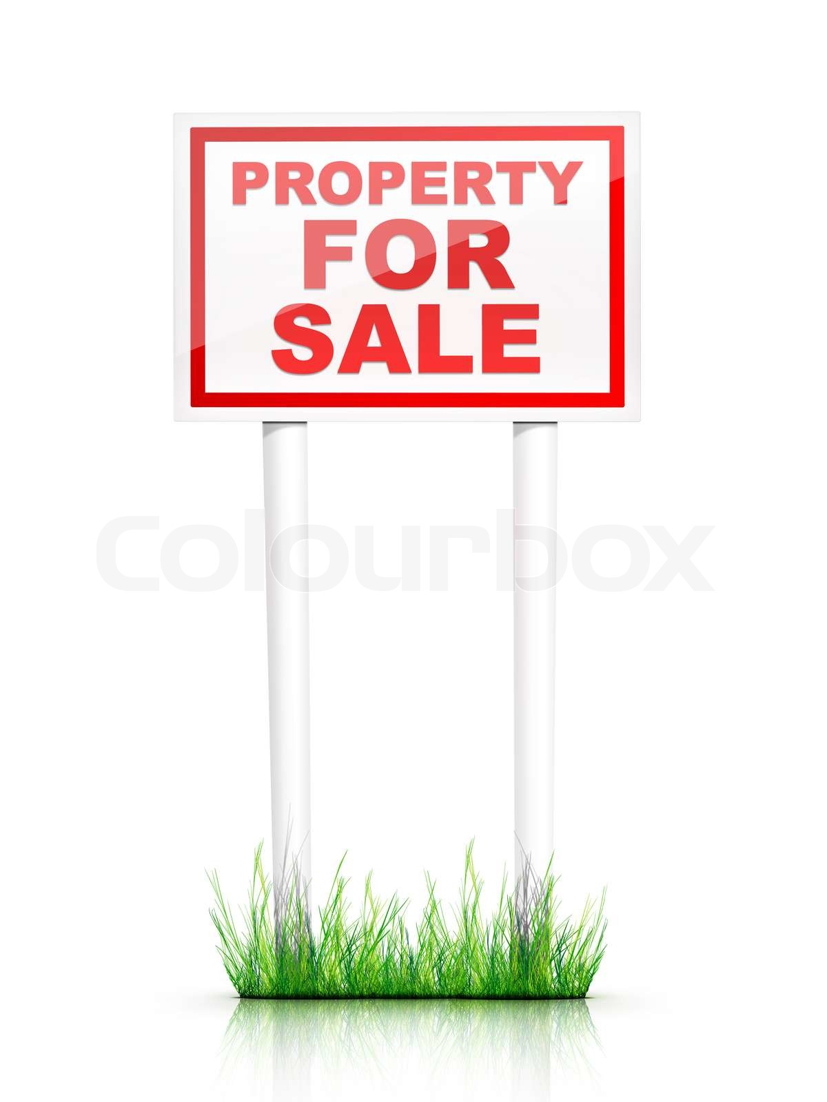 Real Estate Sign – Property For Sale. 2D artwork. Computer Design ...