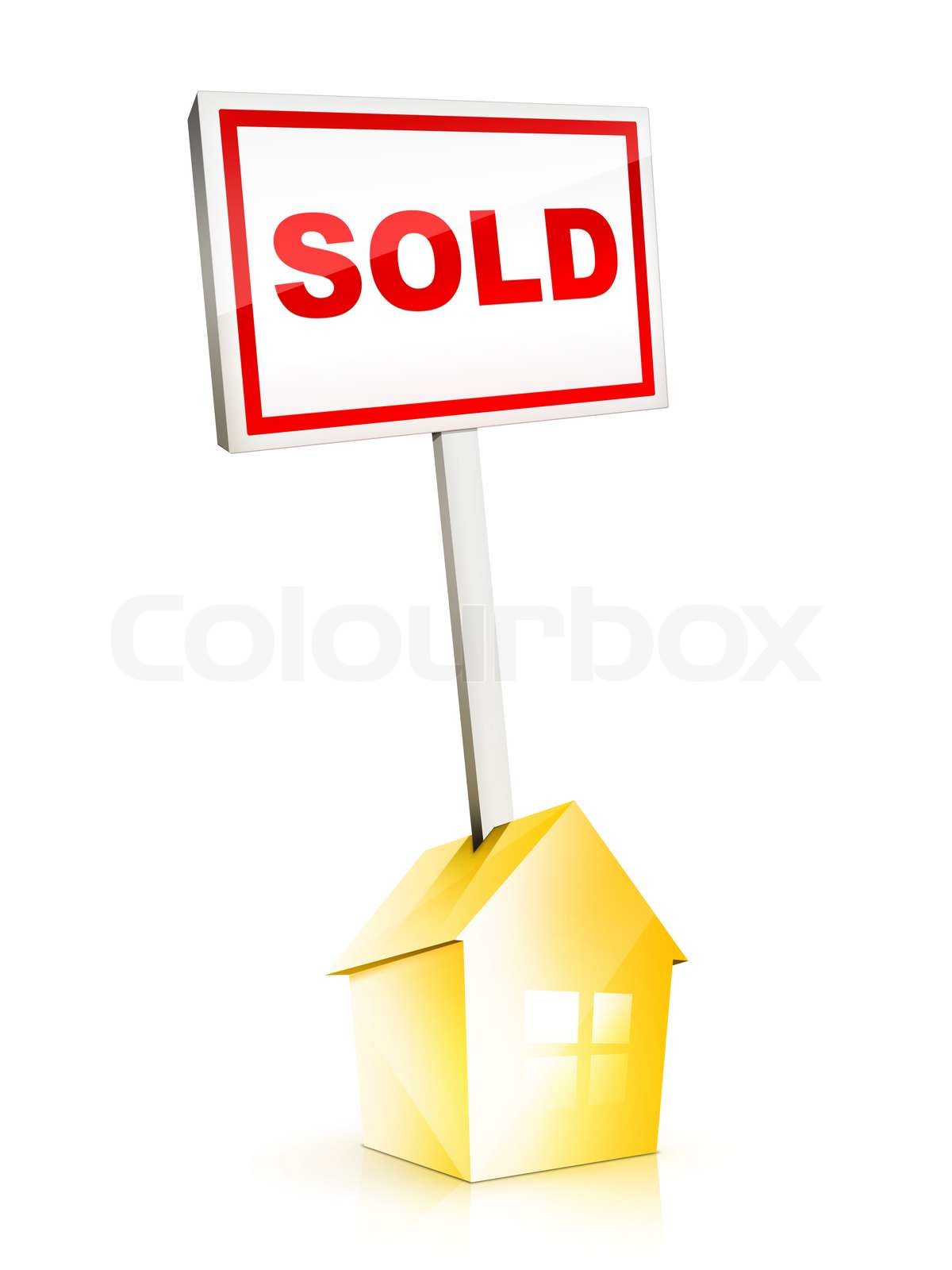 Real Estate Sign – Sold. 2D artwork. Computer Design. | Stock image ...