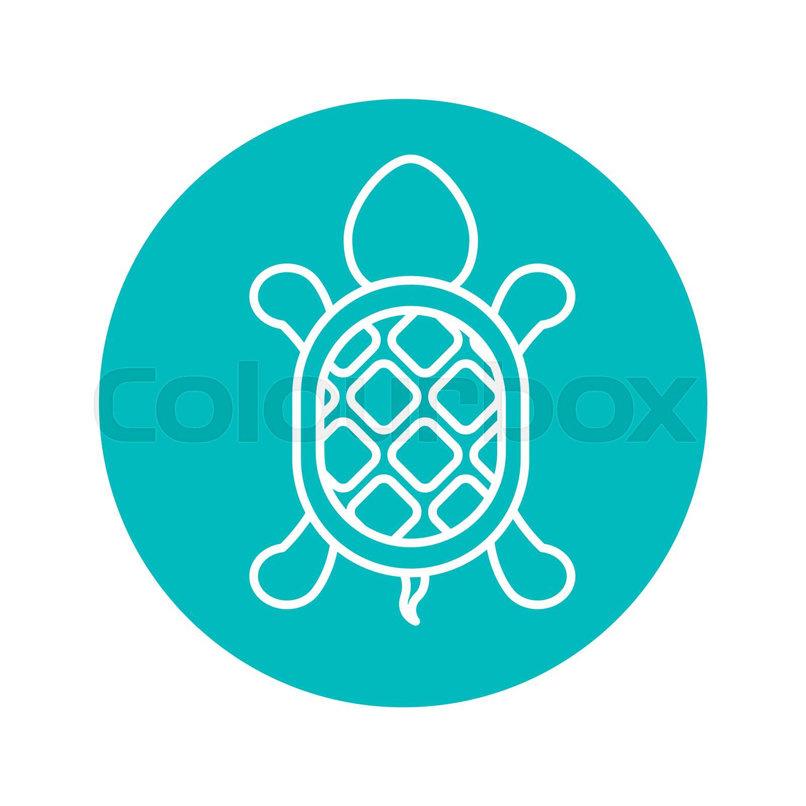 Circle shape with turtle animal | Stock vector | Colourbox