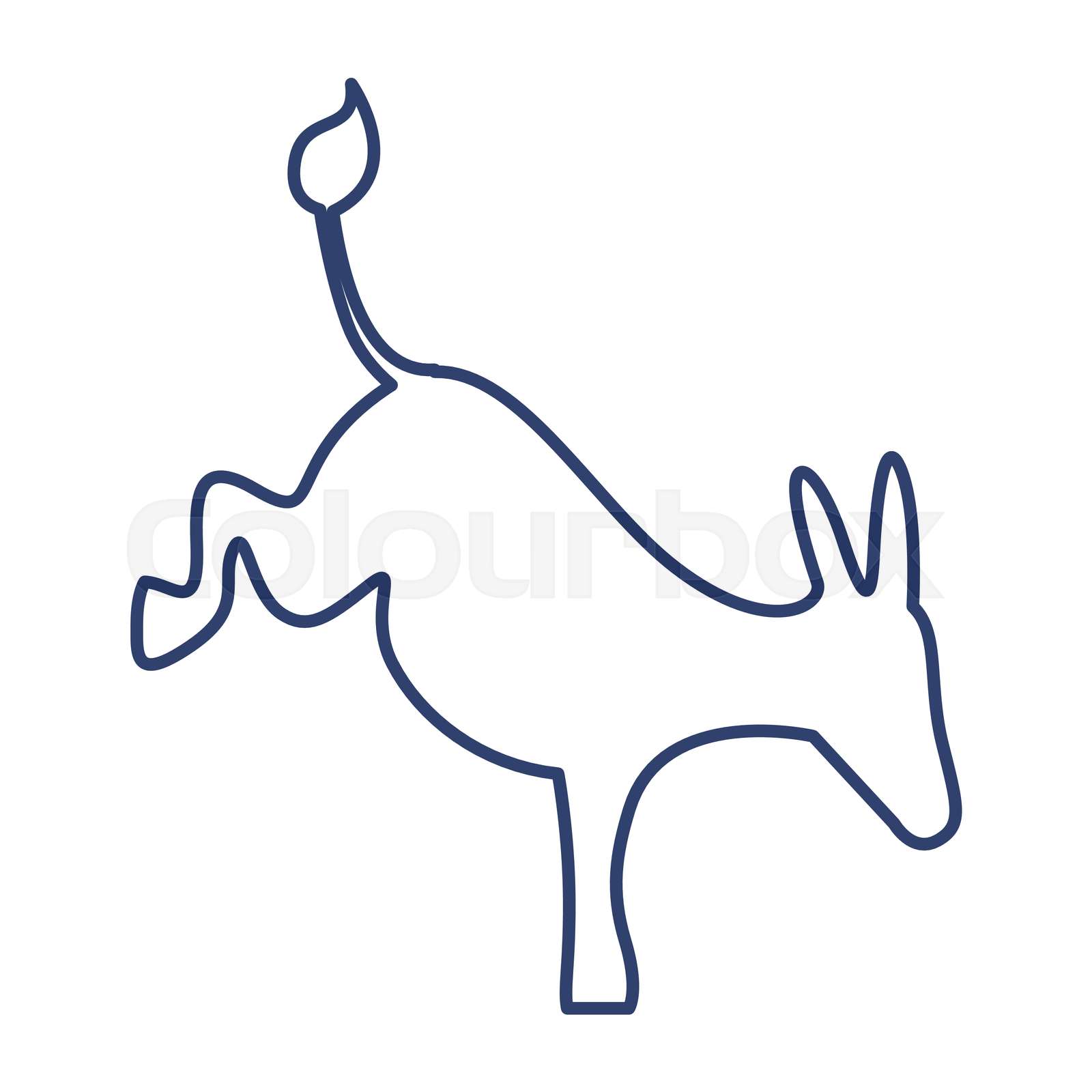 Silhouette with donkey kick behind | Stock vector | Colourbox