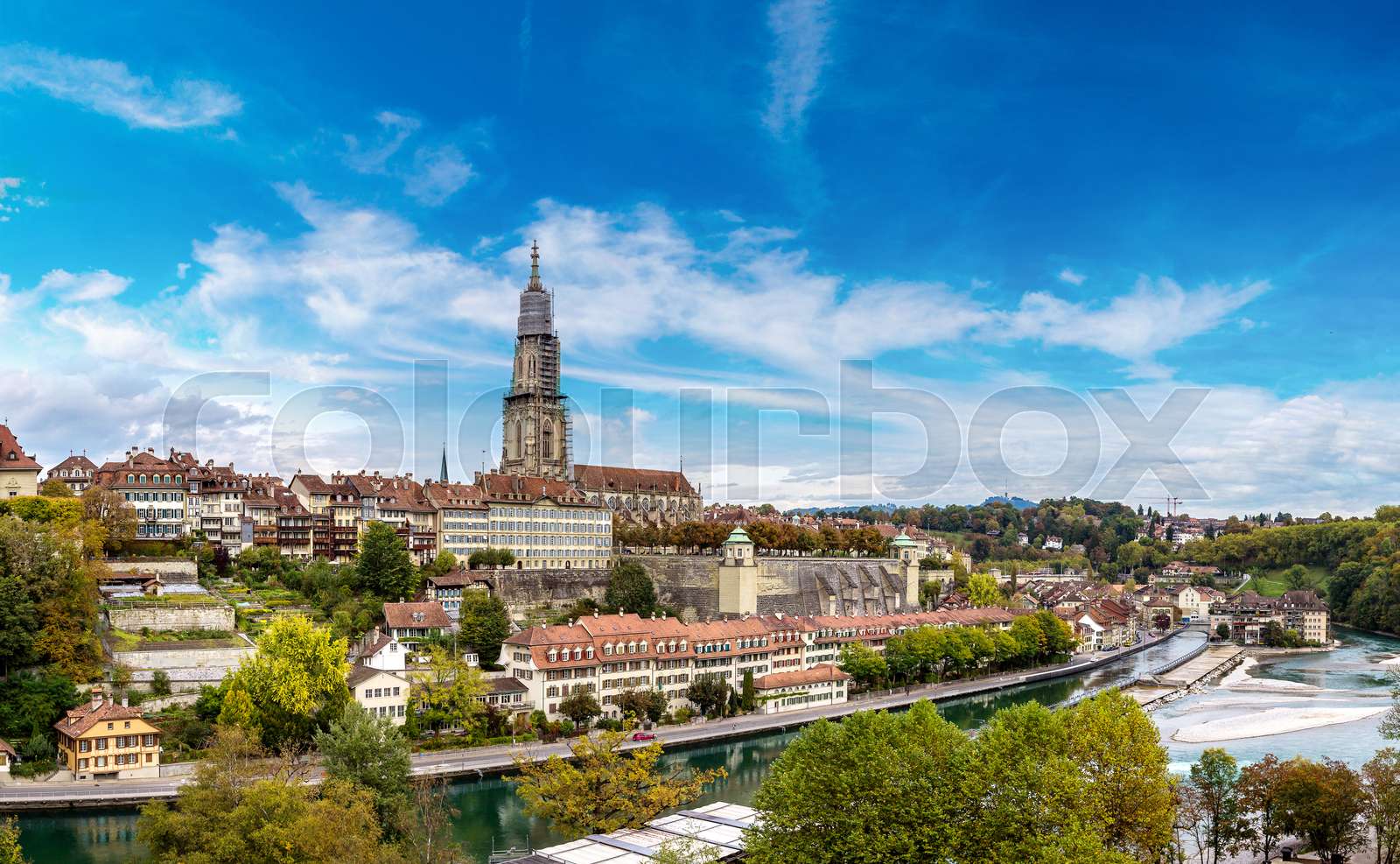 Bern and Berner Munster cathedral | Stock image | Colourbox