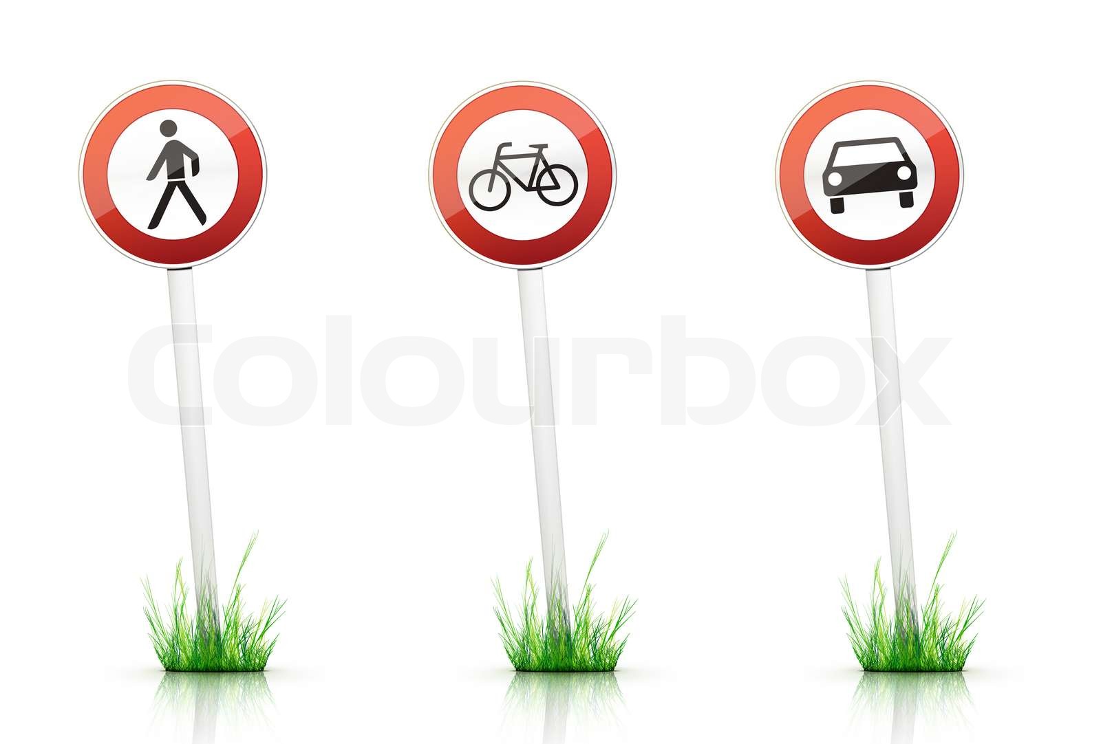Warning Traffic Sign on White Background. 2D Graphics | Stock image ...