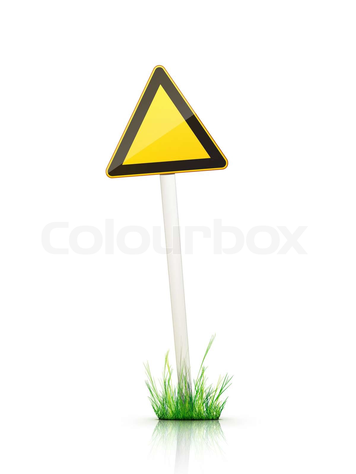 Warning Traffic Sign on White Background. 2D Graphics | Stock image ...