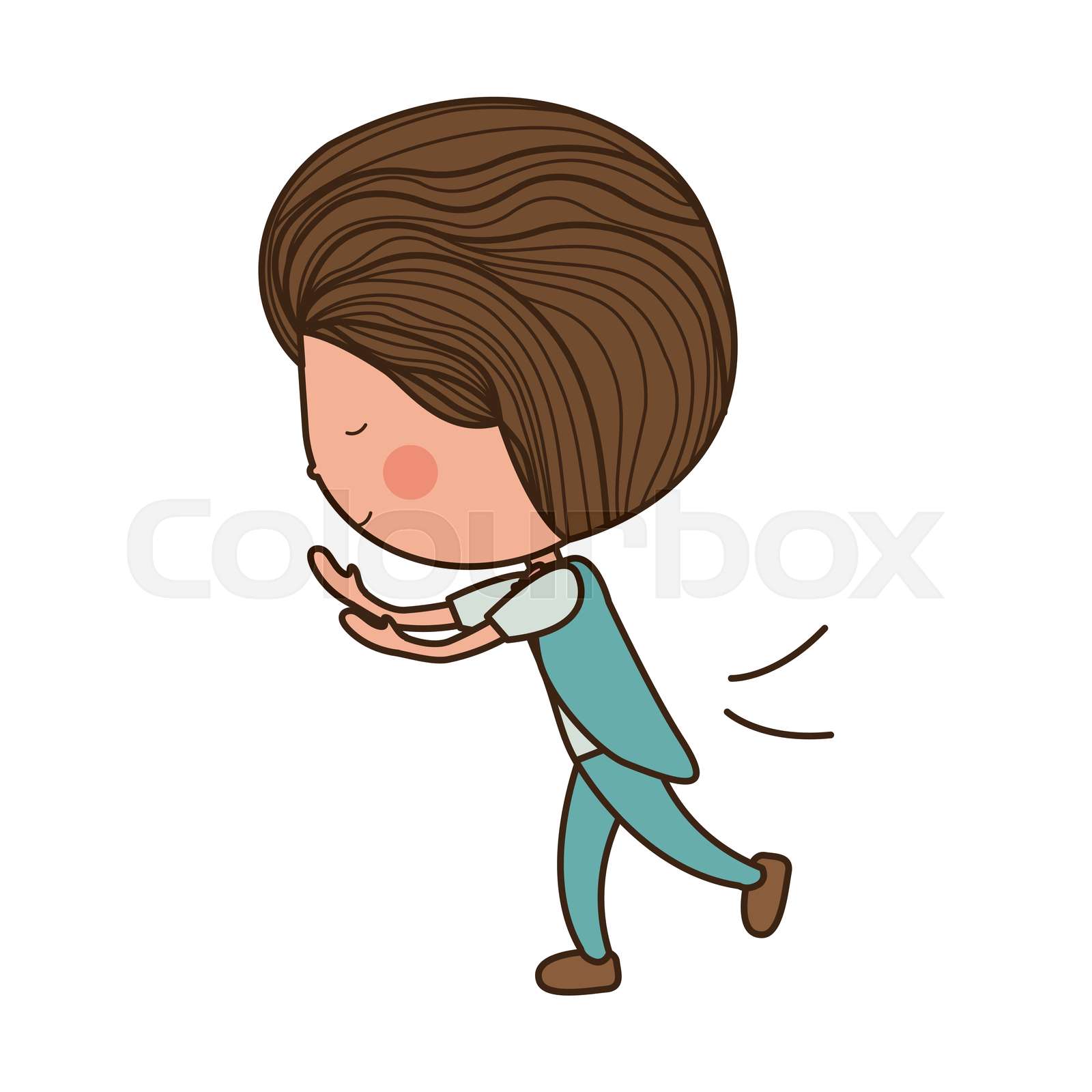 boy standing with hands extended | Stock vector | Colourbox