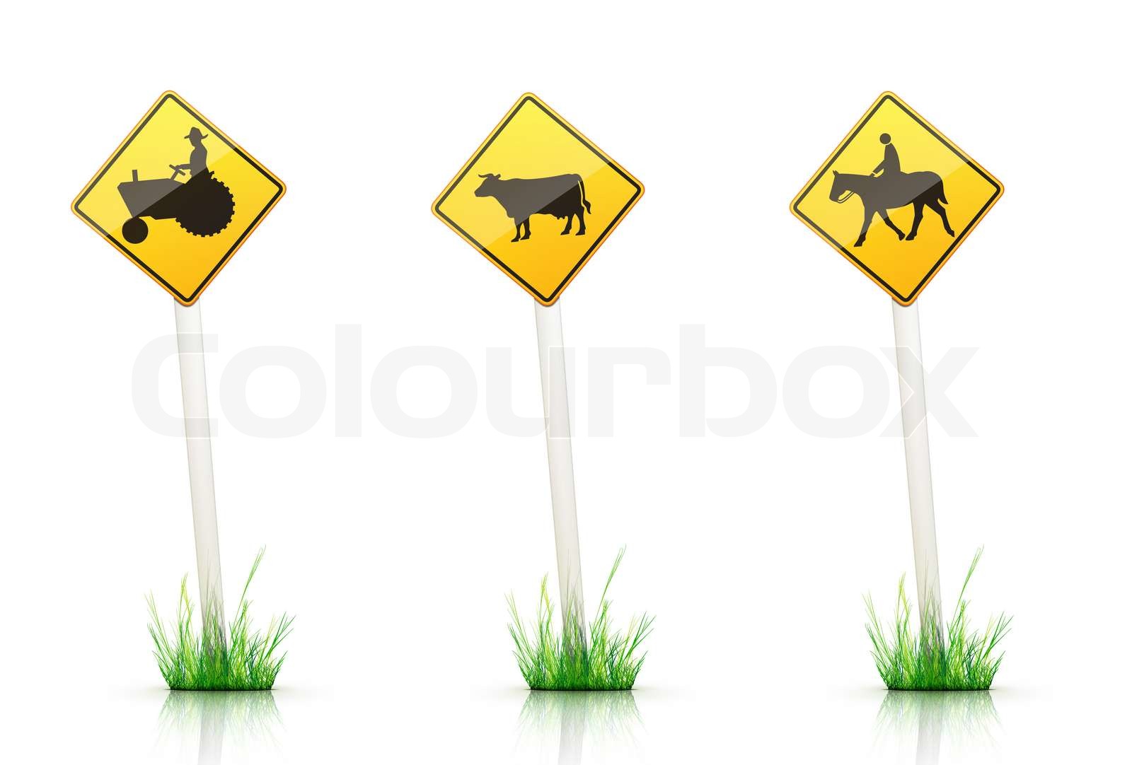 Warning Traffic Sign on White Background. 2D Graphics | Stock image ...