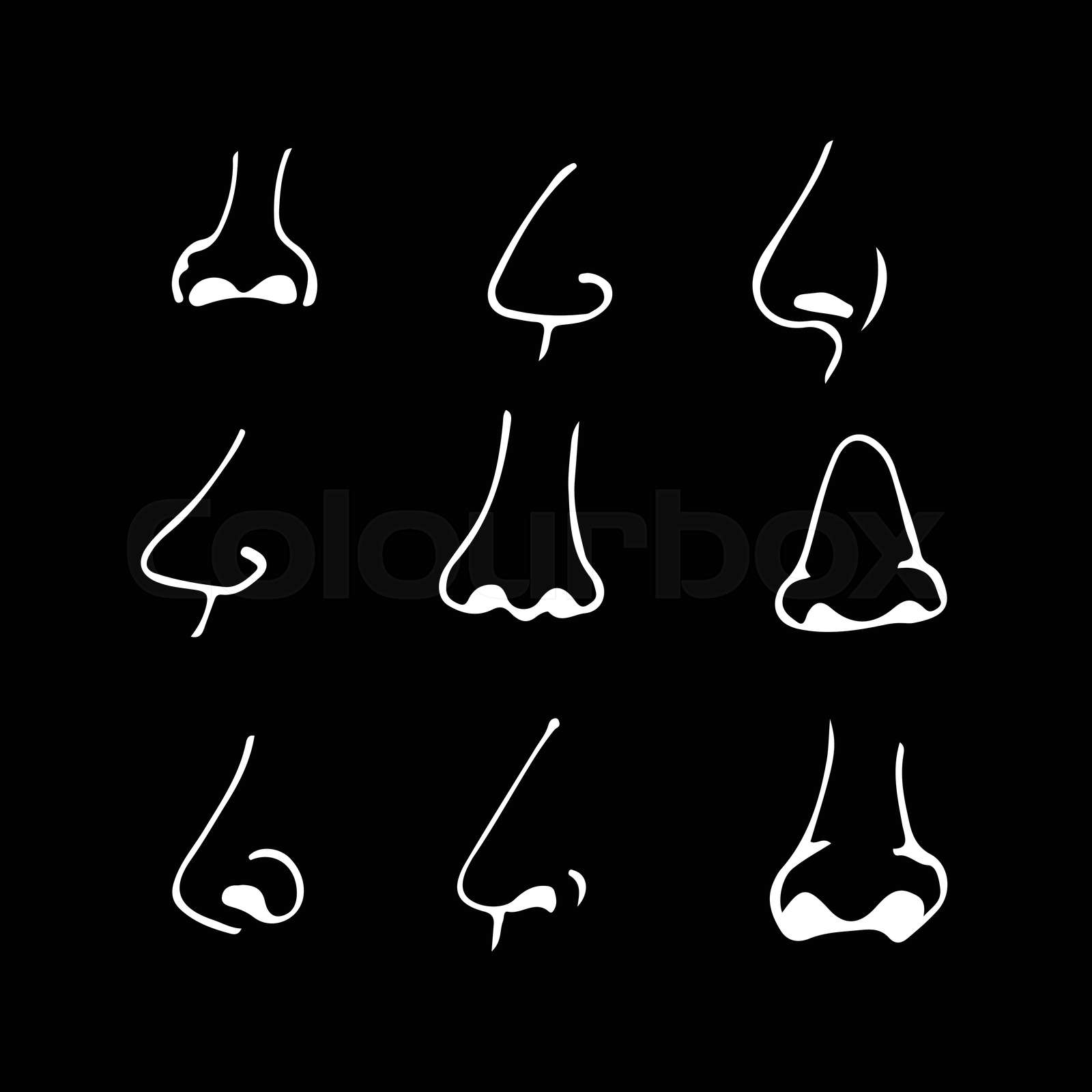 Hand draw nose icon illustration doodle design | Stock vector | Colourbox