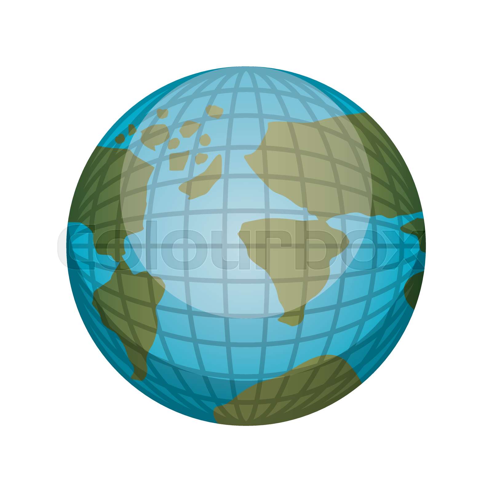 earth world map with continents in 3d | Stock vector | Colourbox