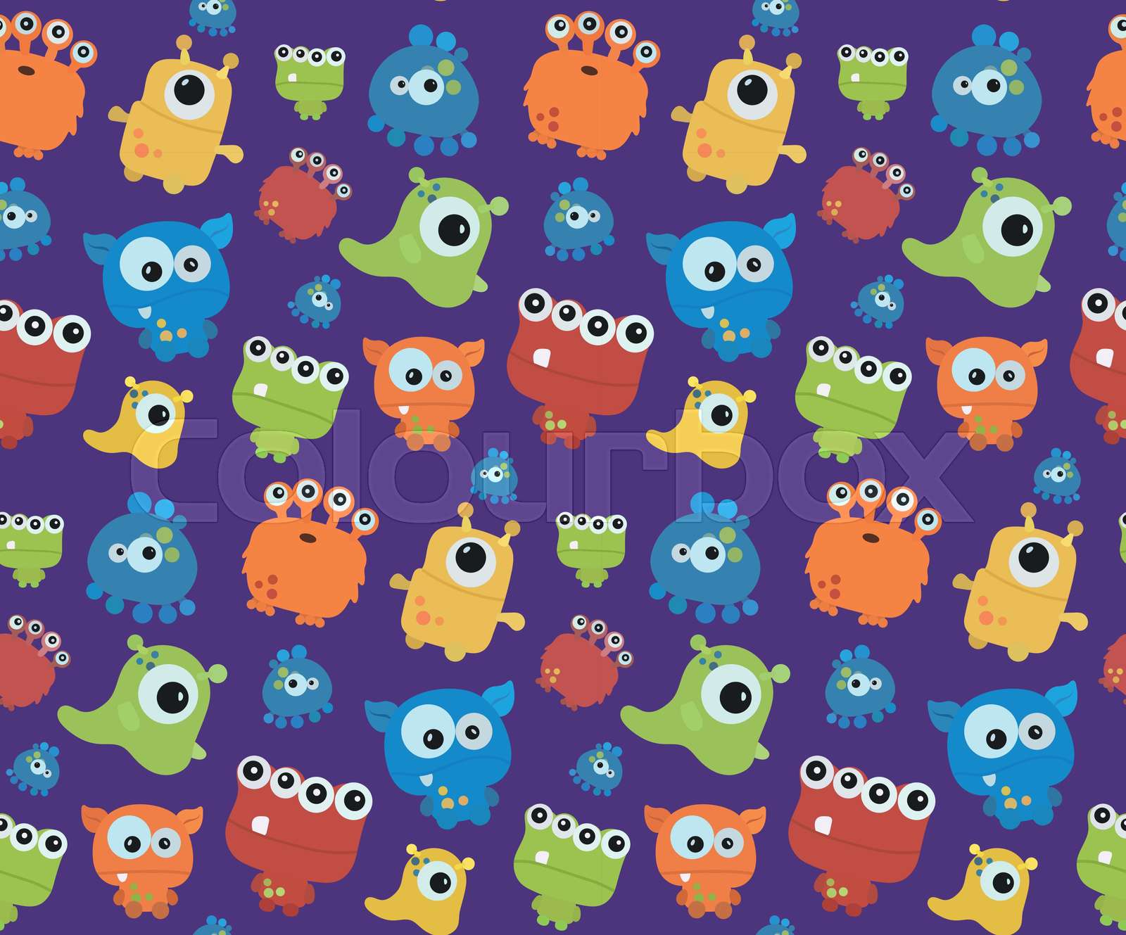 Seamless pattern with monsters. Print for Halloween. | Stock vector ...