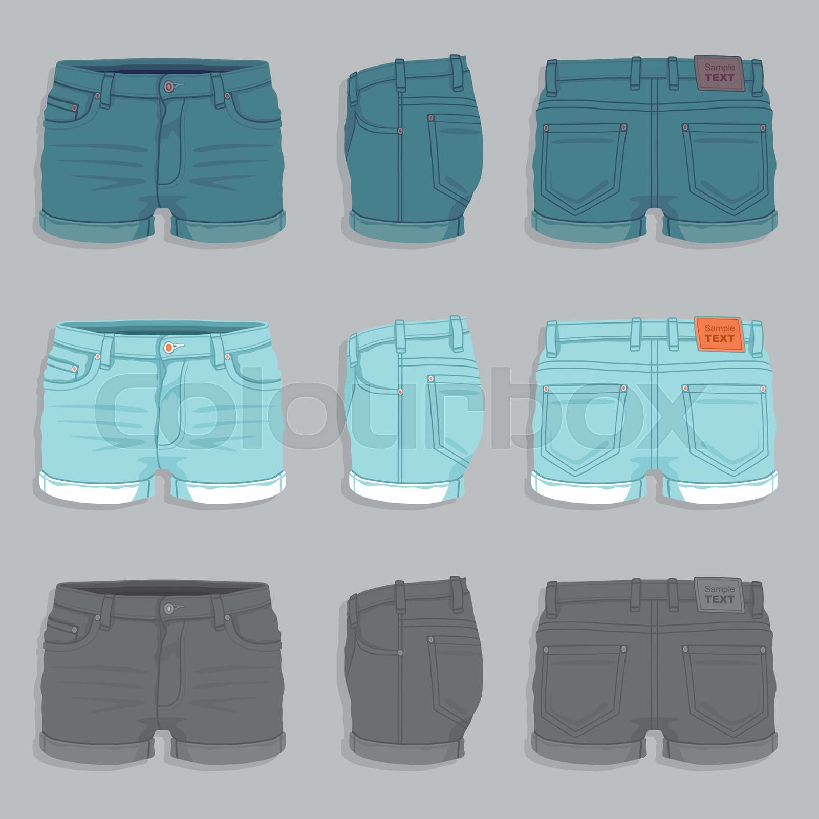 Women's Denim Shorts | Stock vector | Colourbox