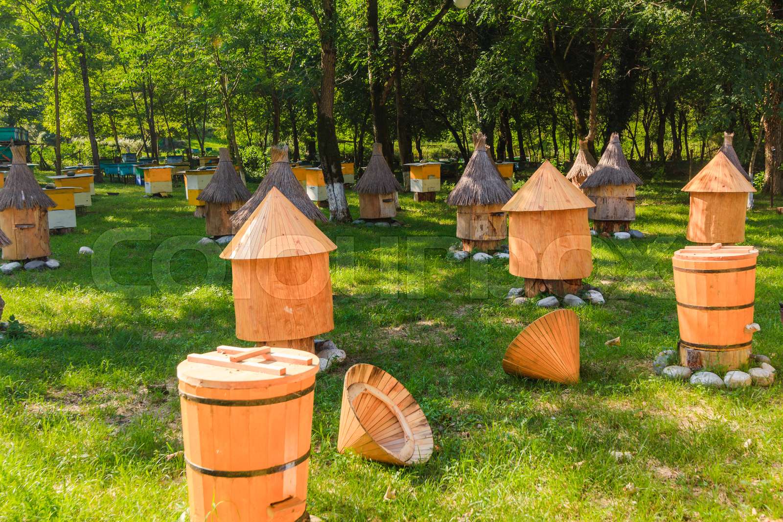Apiary honey bee house . Bee, honey, bee house, honeycomb. Honey ...