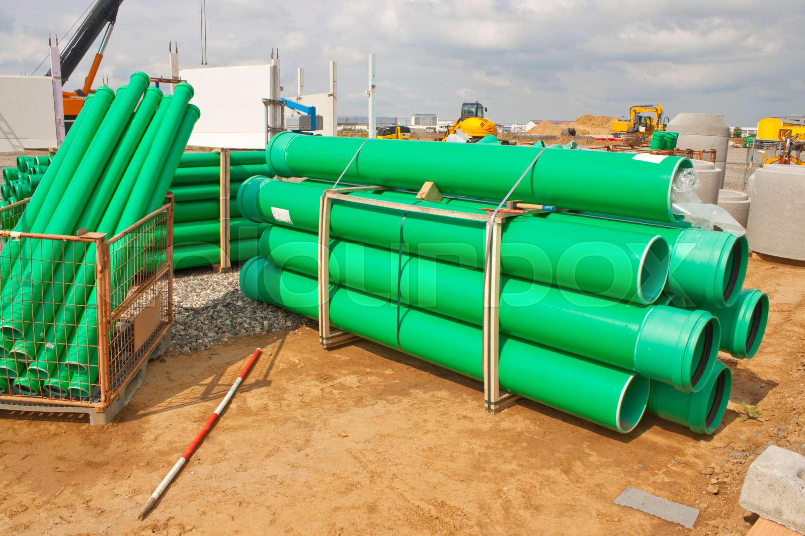 Green sewer pipes | Stock image | Colourbox