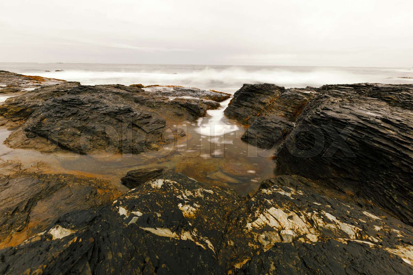 Rocky ocean shore. | Stock image | Colourbox