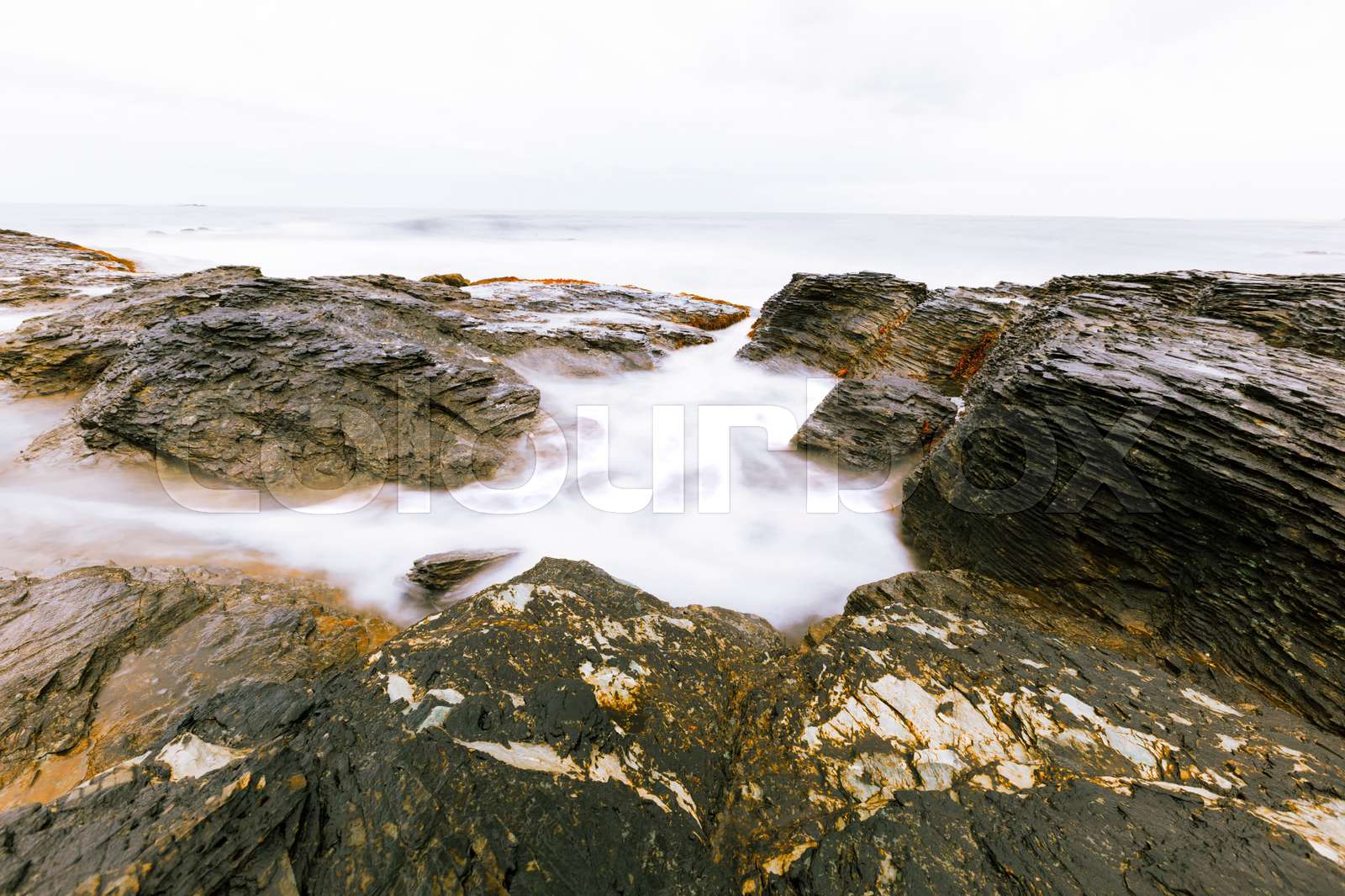 Rocky ocean shore. | Stock image | Colourbox