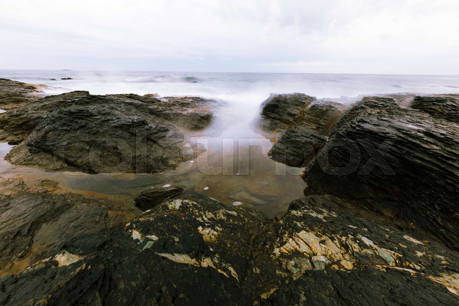 Rocky ocean shore. | Stock image | Colourbox