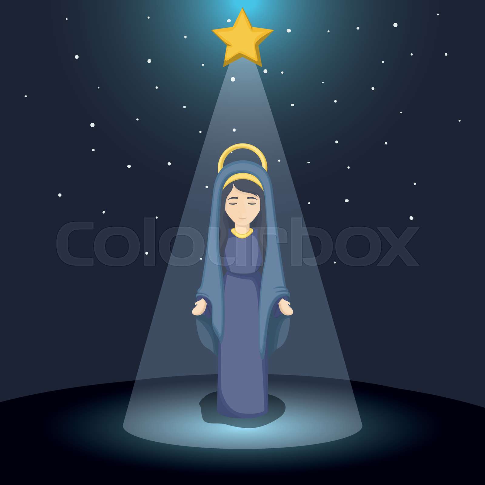 Mary cartoon and christmas design | Stock vector | Colourbox
