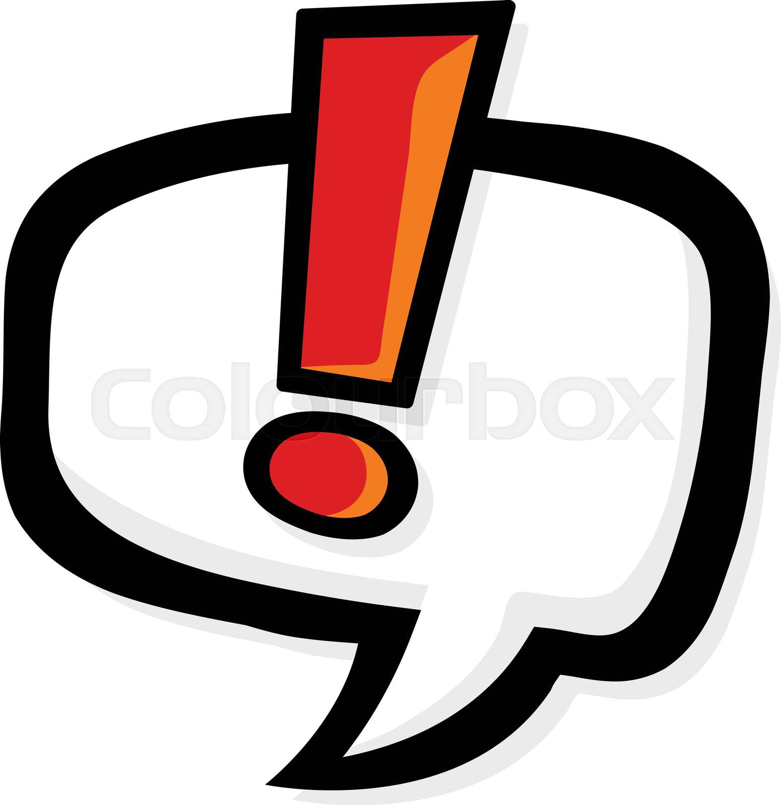 Speech balloon exclamation mark vector icon | Stock vector | Colourbox