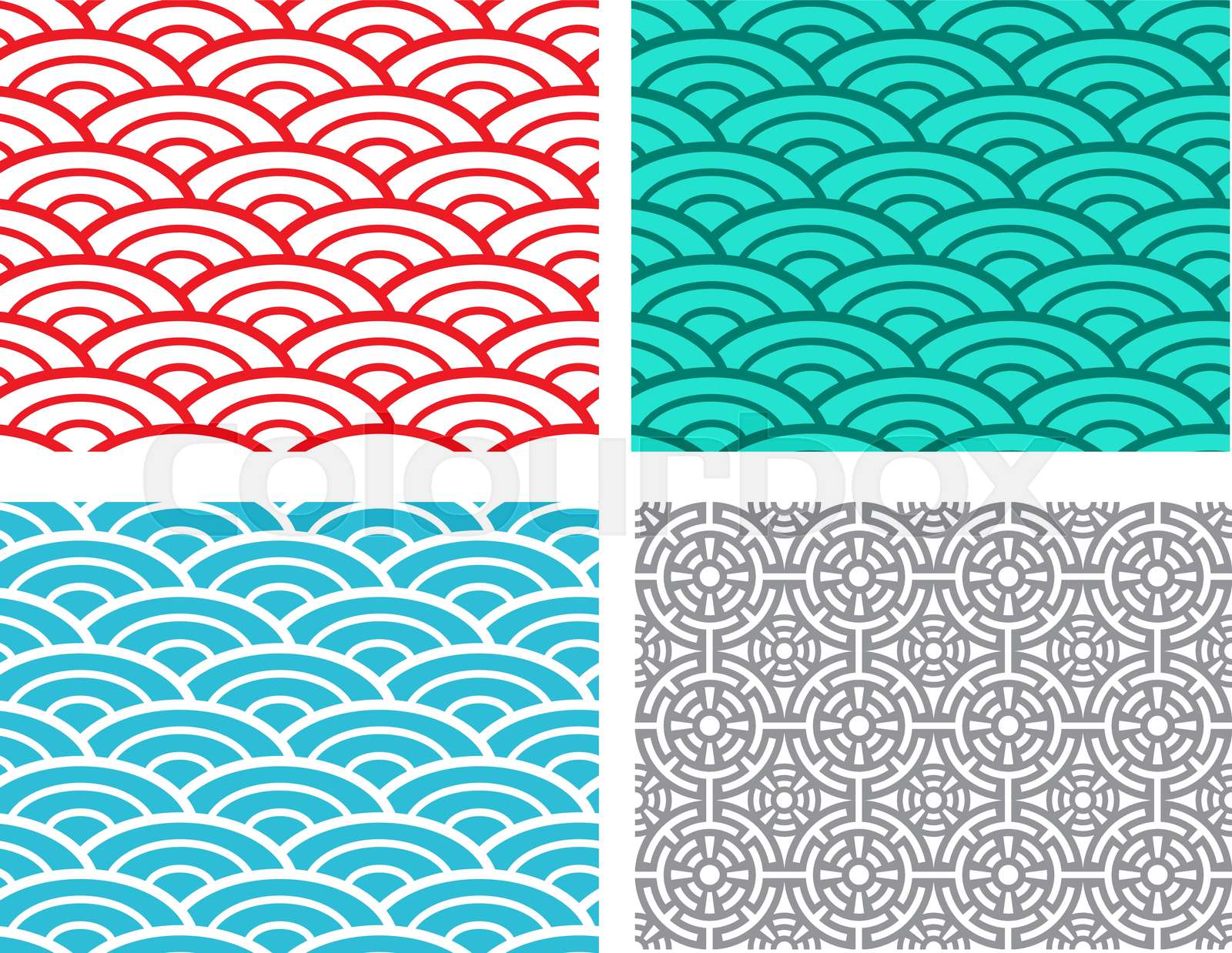 Seamless wave sea pattern in Chinese style | Stock vector | Colourbox