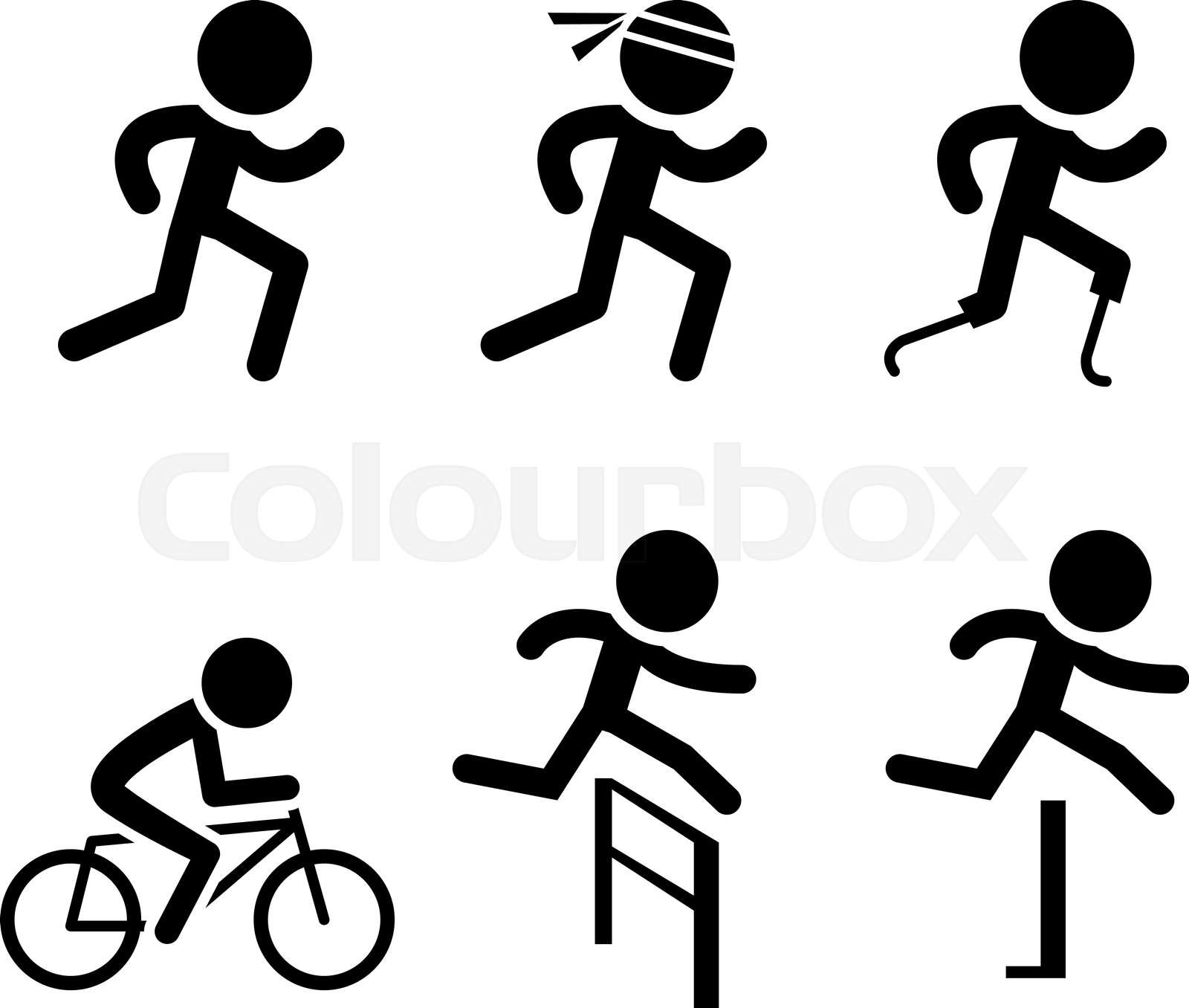 Running icons and symbol in vector design | Stock vector | Colourbox