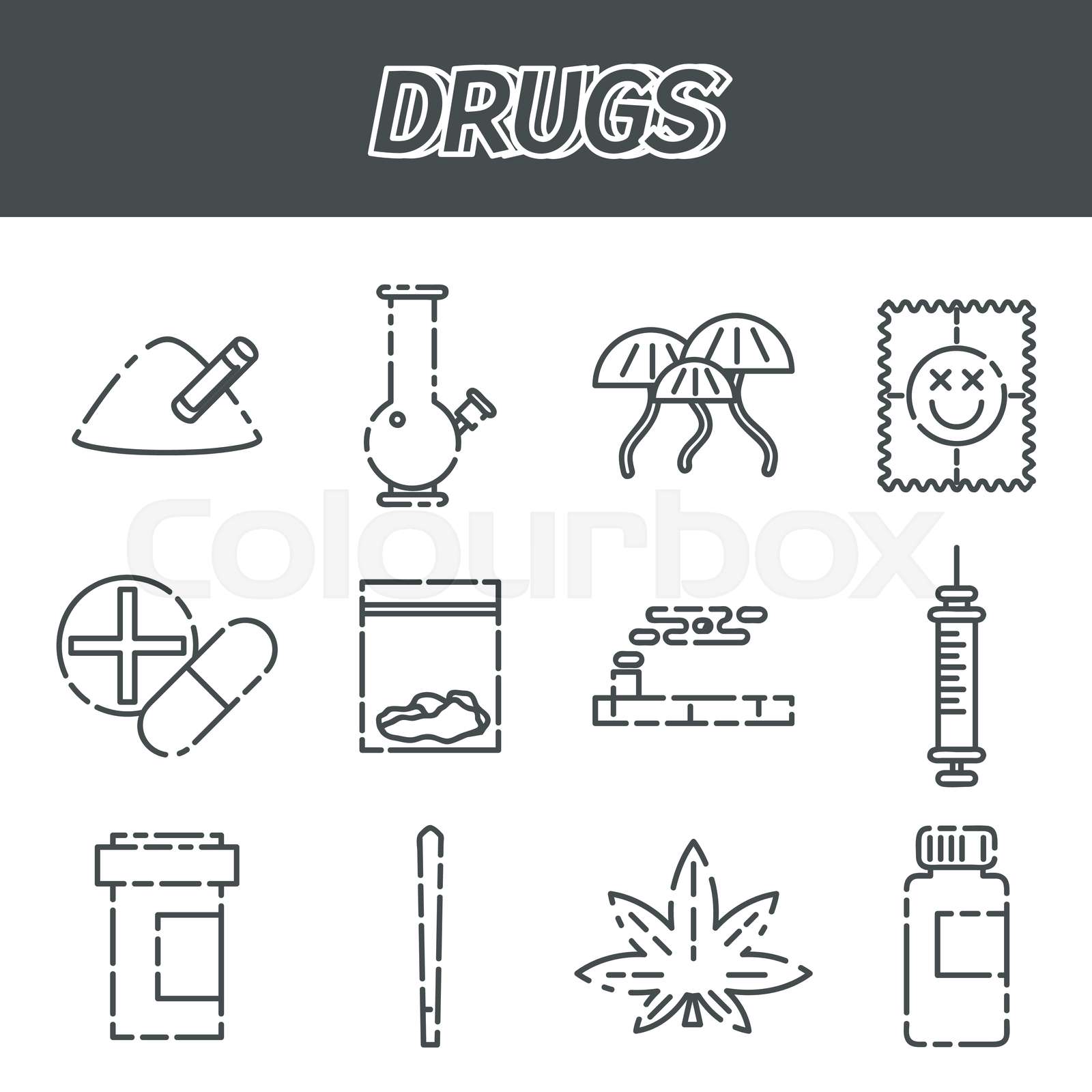 Narcotic drugs icon | Stock vector | Colourbox