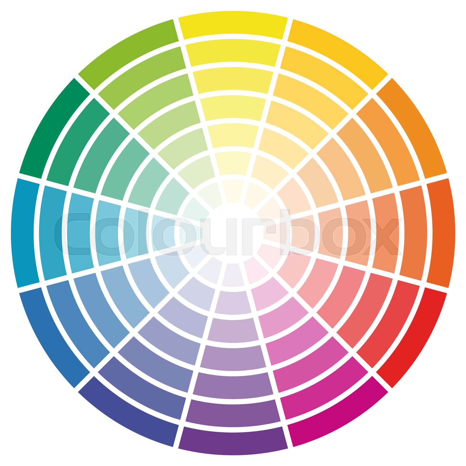 color wheel with twelve colors | Stock vector | Colourbox