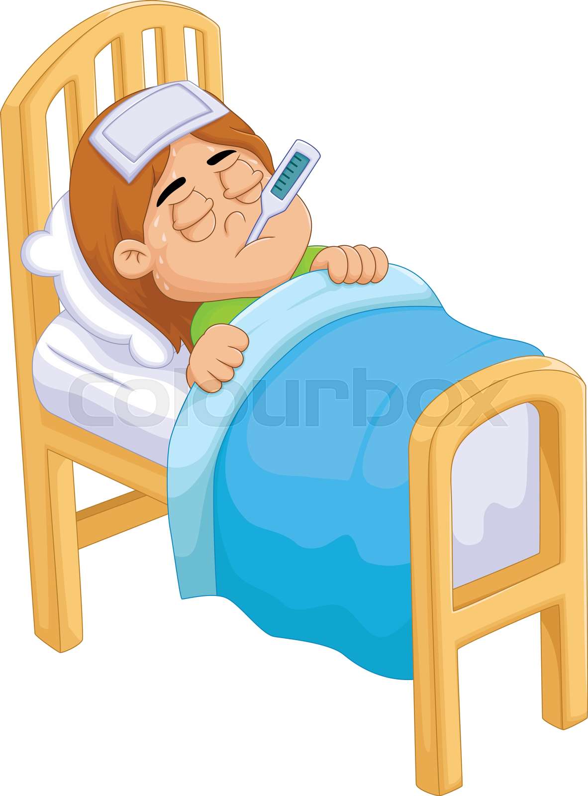 cartoon, krank, patient | Stock-Vektor | Colourbox
