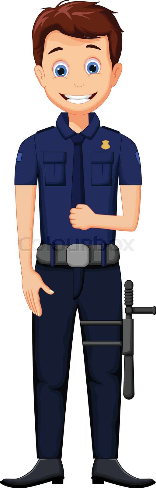 cute police cartoon posing | Stock vector | Colourbox
