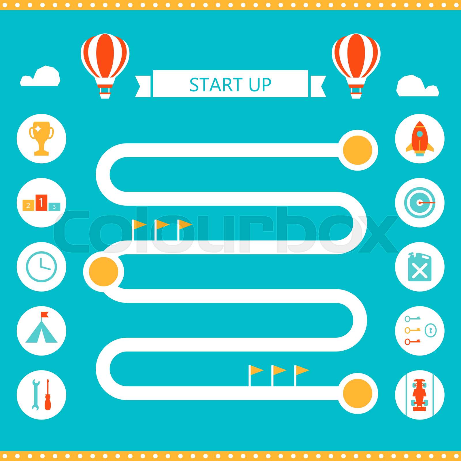 Race Track Infographics Template. Start Up and Business Strategy ...