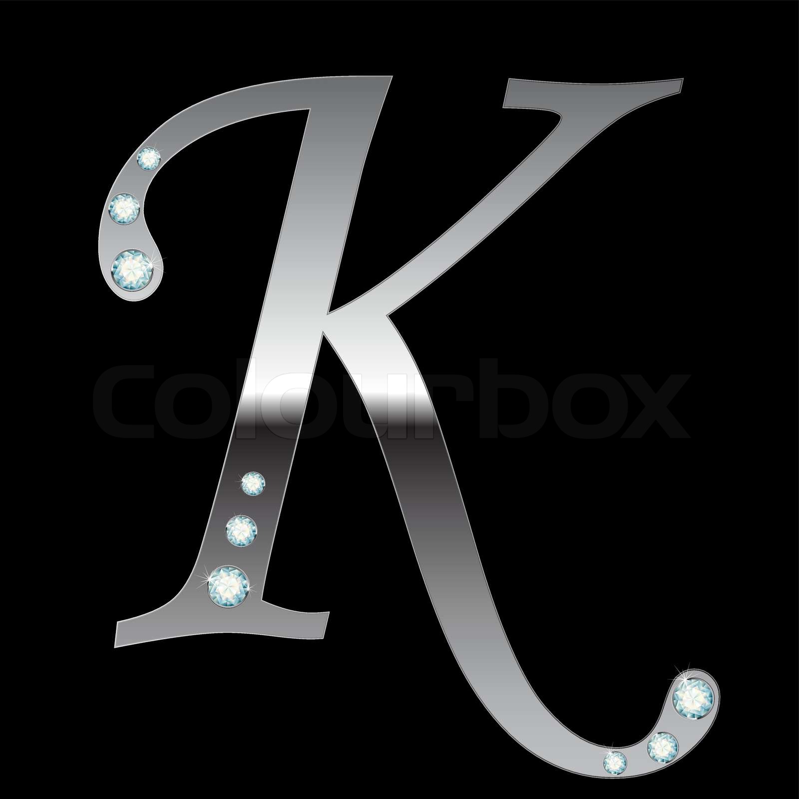 vector silver metallic letter K with stripes isolated | Stock vector ...