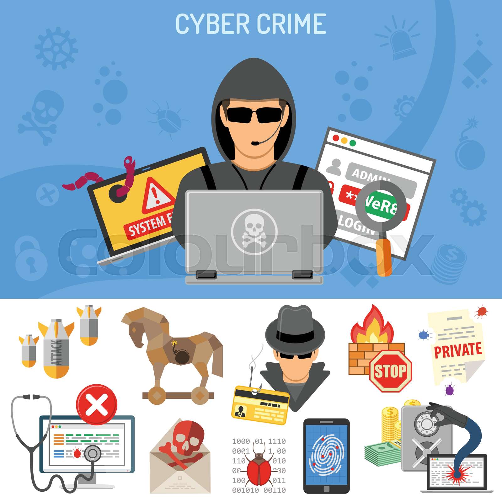 Cyber Crime Concept | Stock vector | Colourbox
