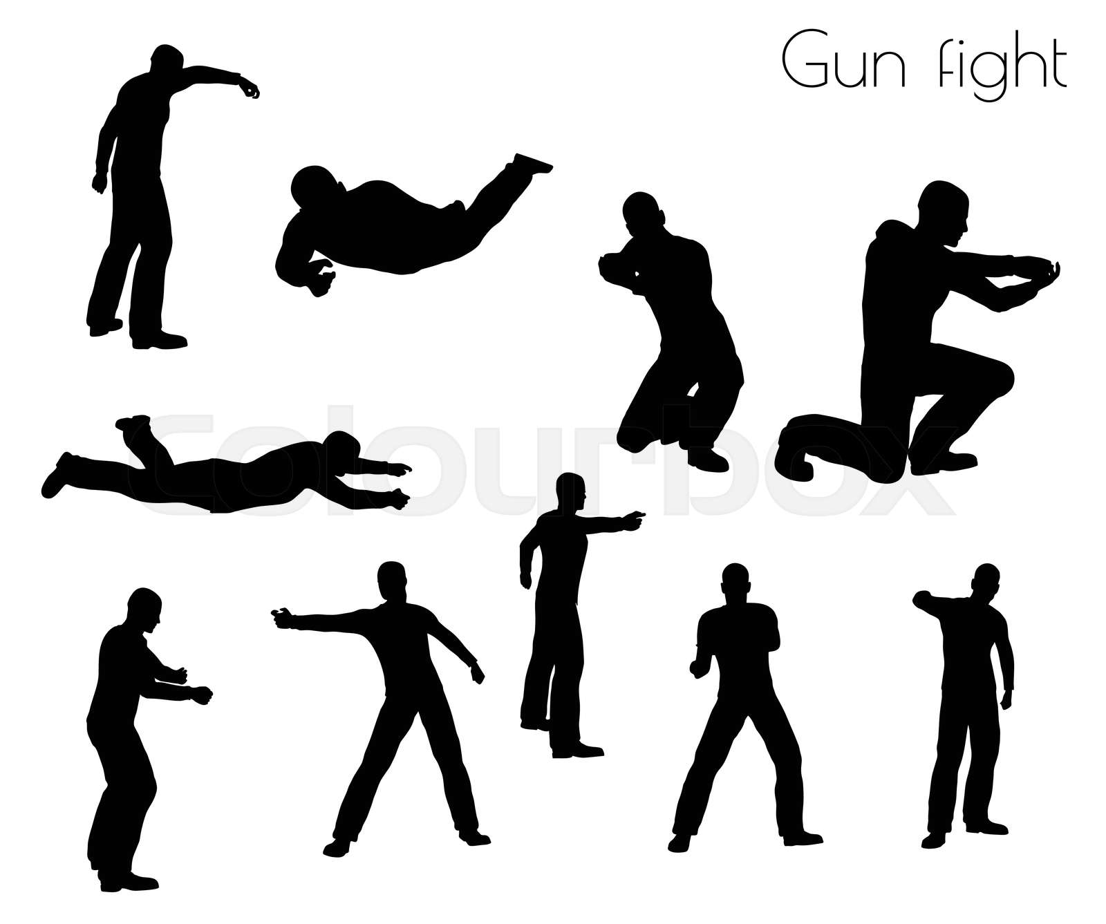man in gunfight Action pose | Stock vector | Colourbox