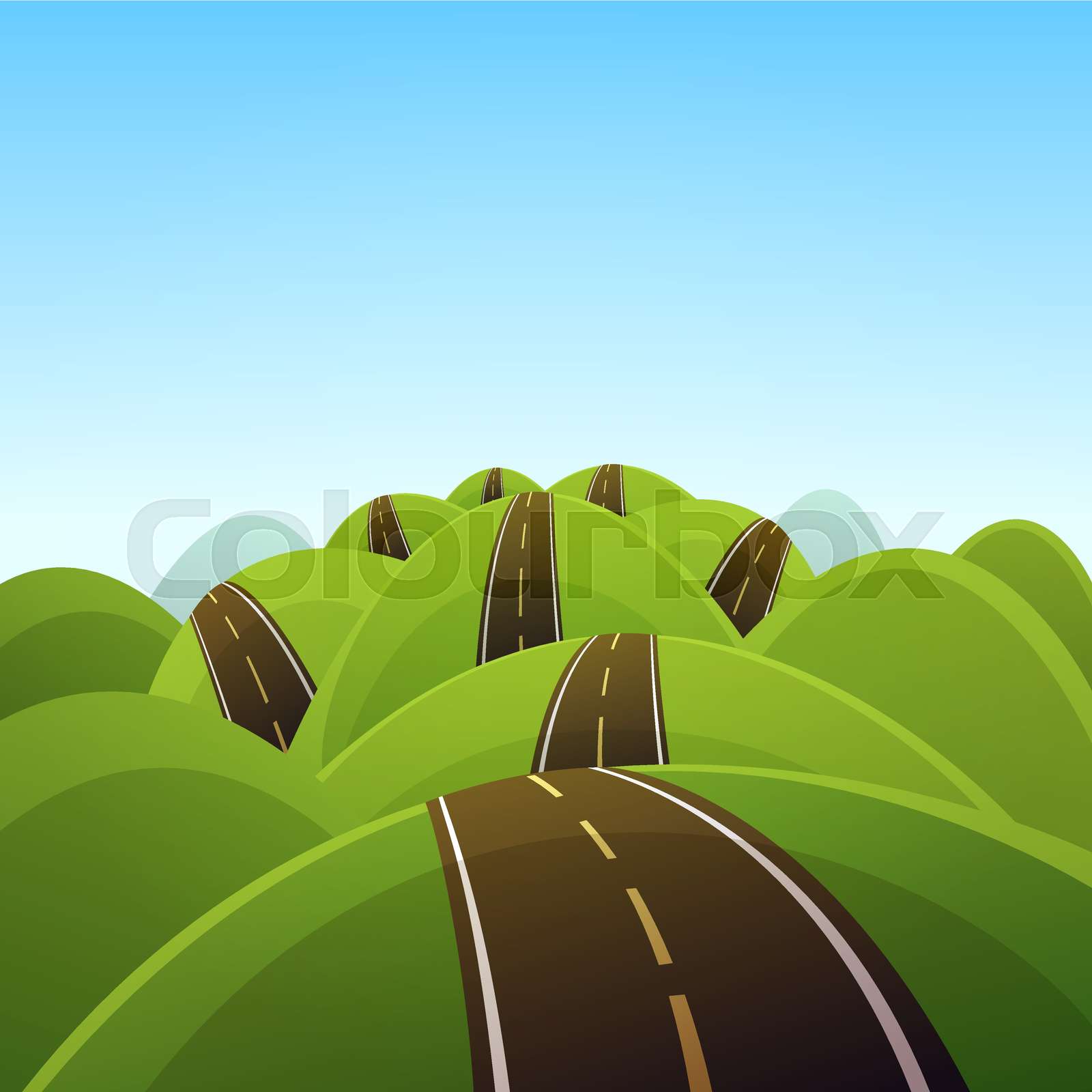 Hill Road | Stock vector | Colourbox
