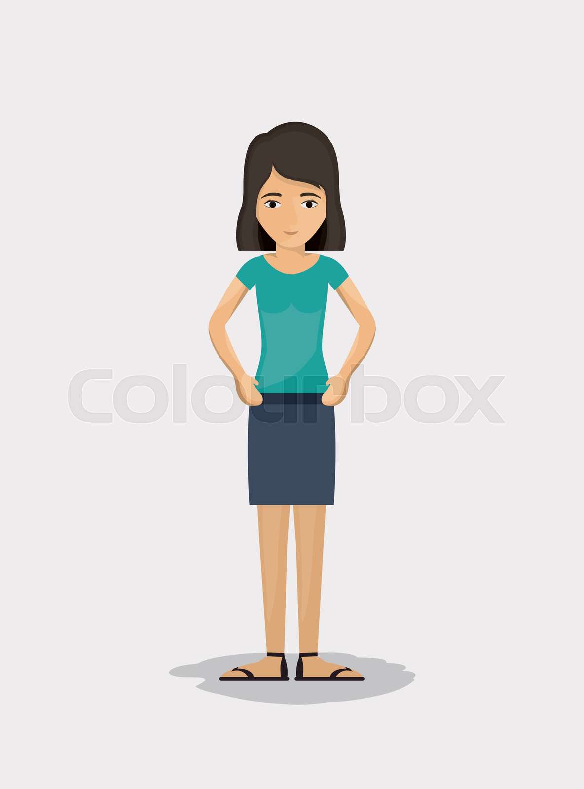 Colorful woman cartoon design | Stock vector | Colourbox