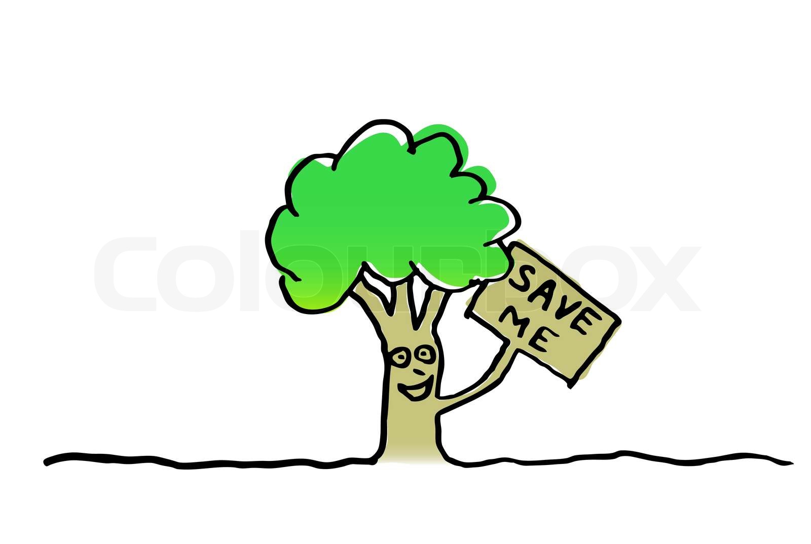 Save the tree vector illustration | Stock vector | Colourbox