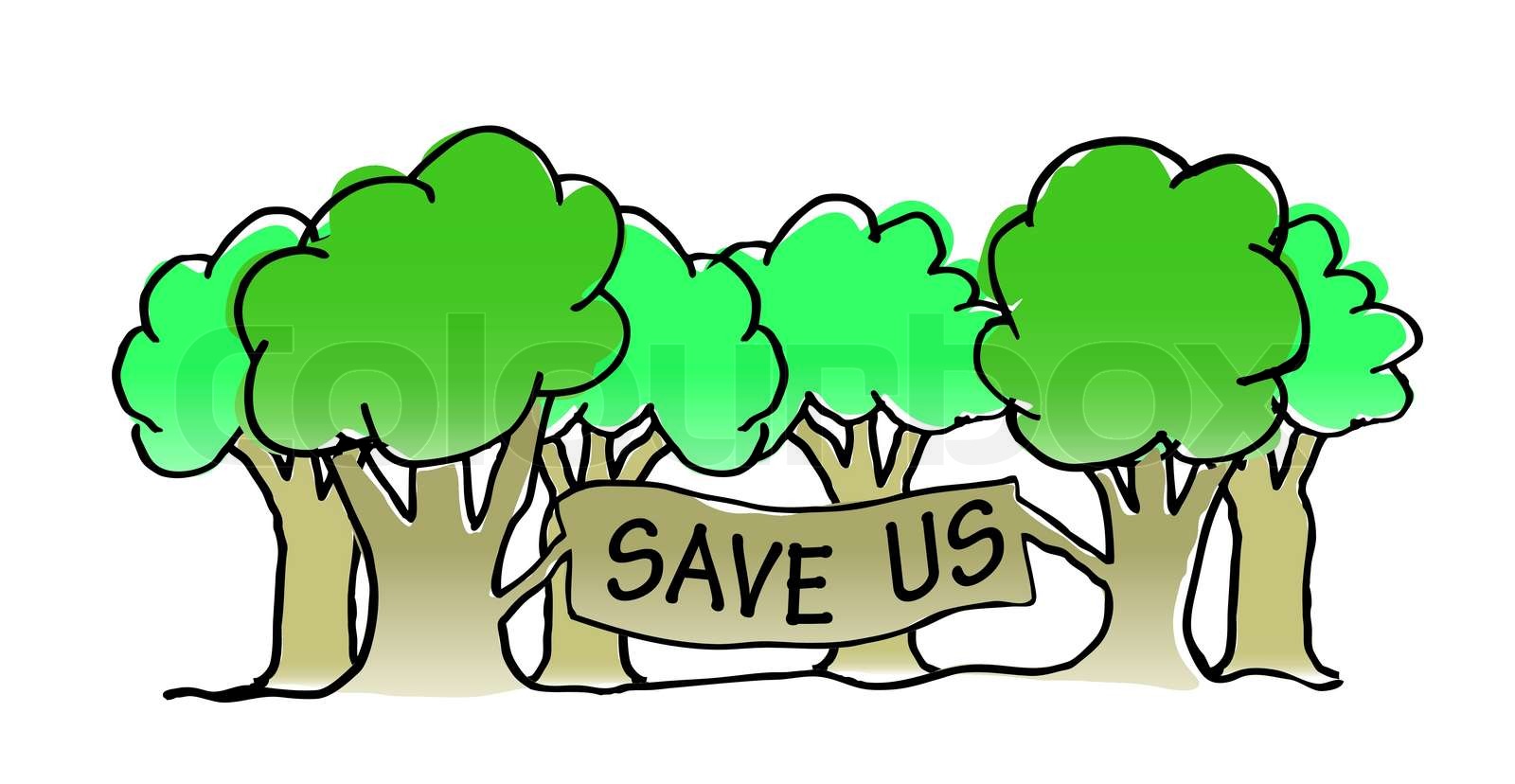 Save the tree vector illustration | Stock vector | Colourbox