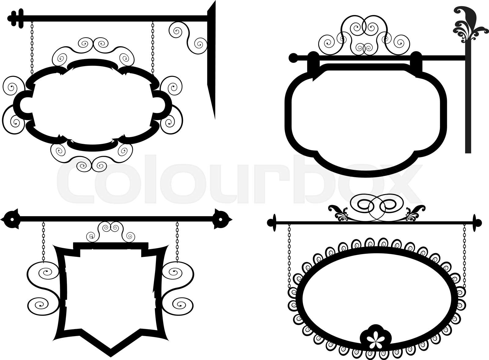 Signage Sign Pole Frame Street | Stock vector | Colourbox