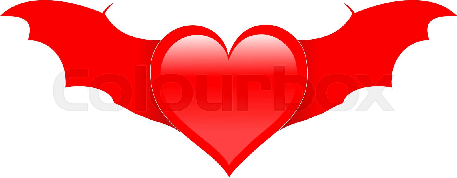 Heart with bat wings | Stock vector | Colourbox