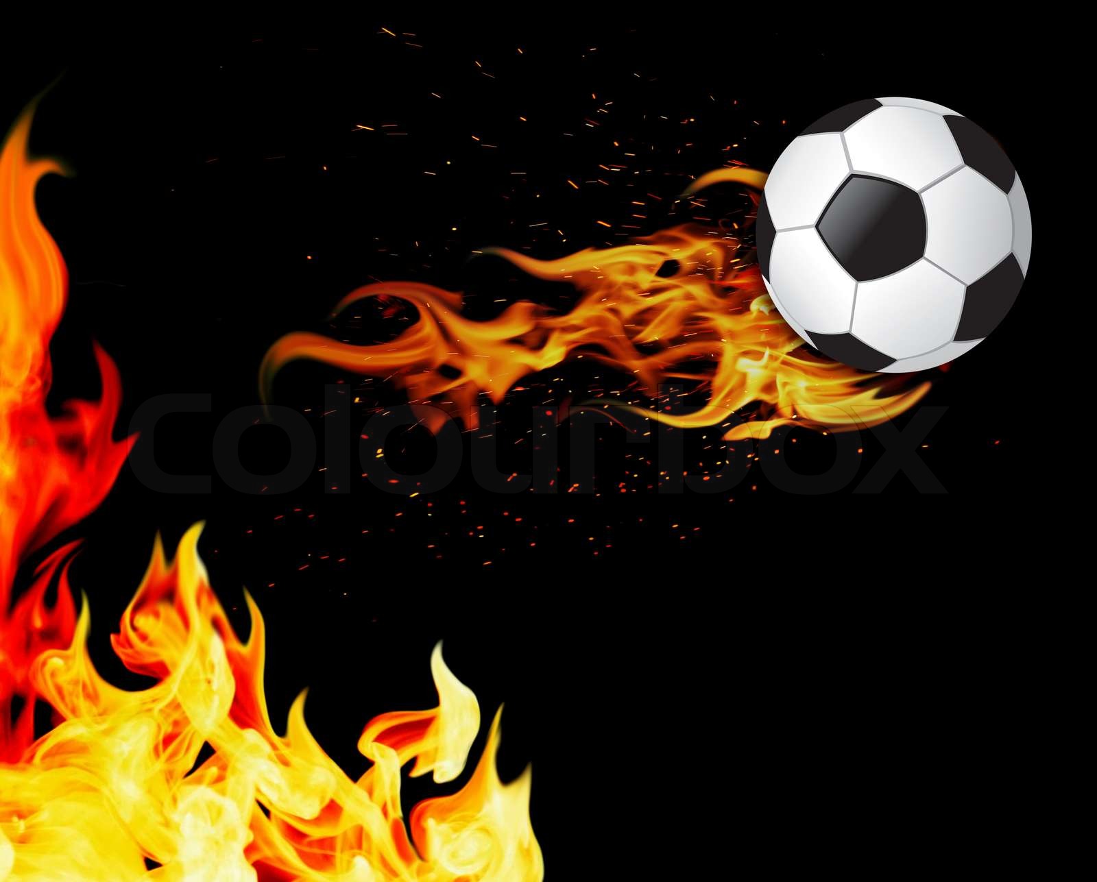 ball, feuer, fußball | Stock Bild | Colourbox