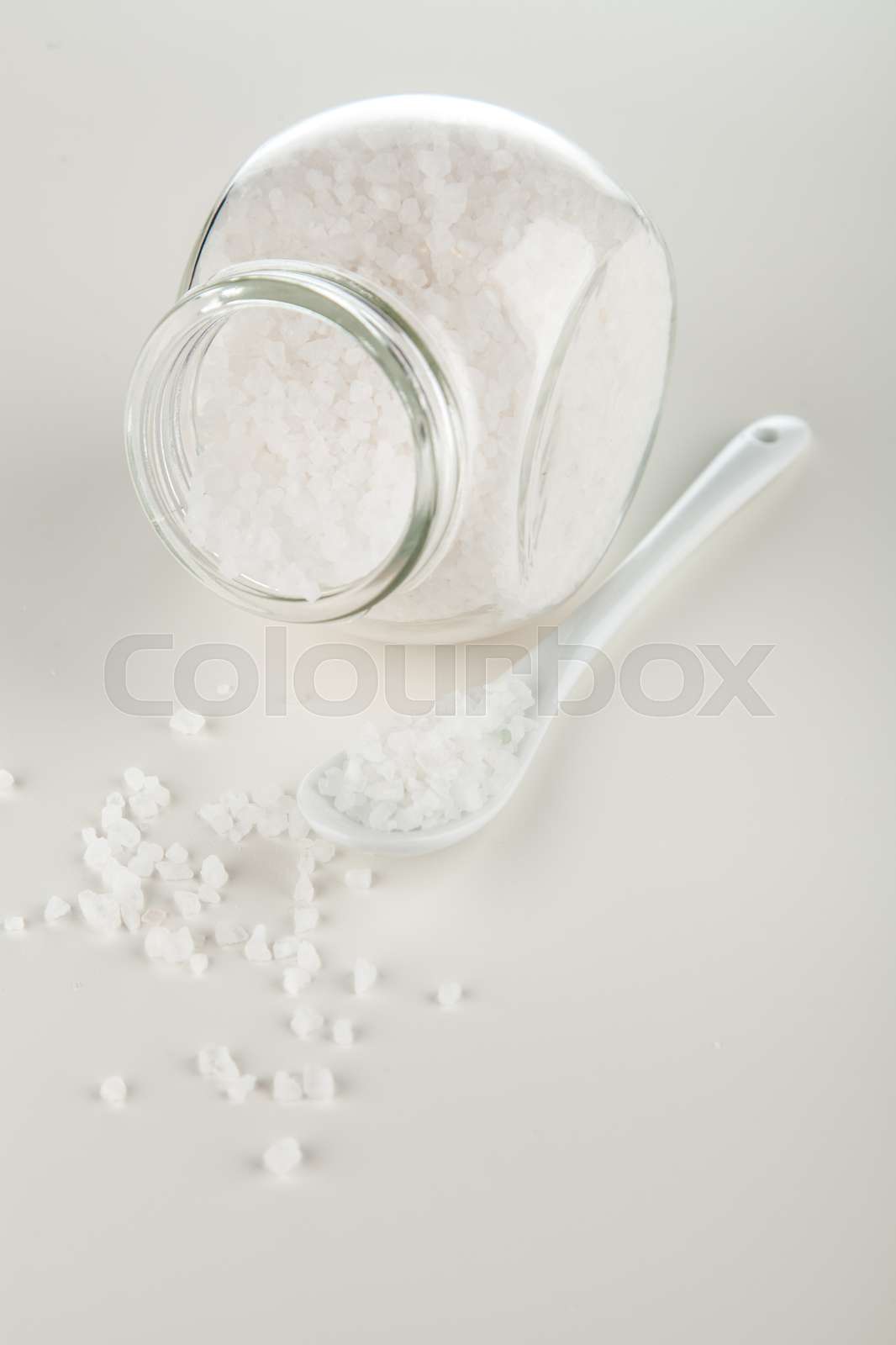 Salt in glass container | Stock image | Colourbox