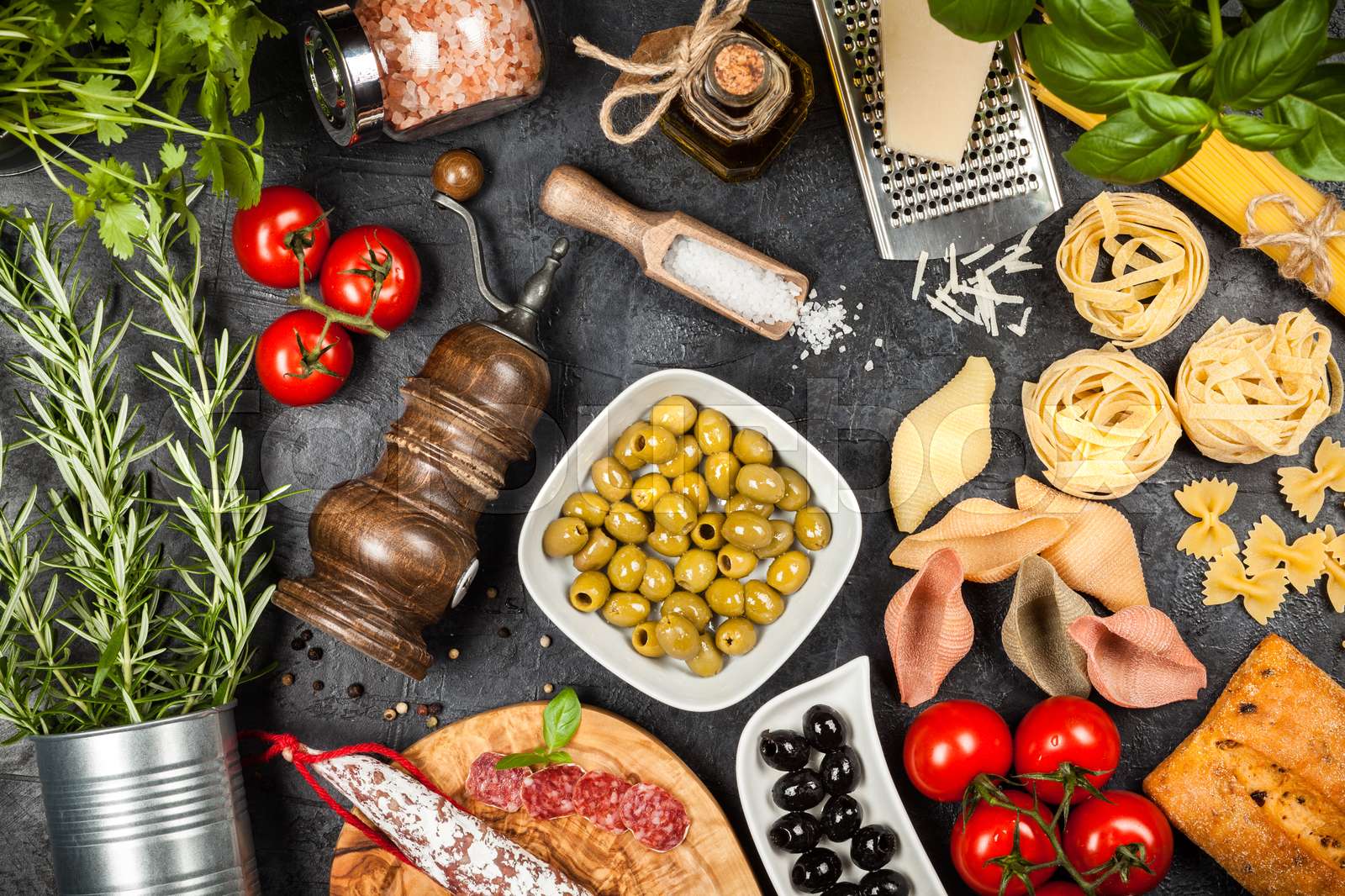 Italian food ingredients | Stock image | Colourbox
