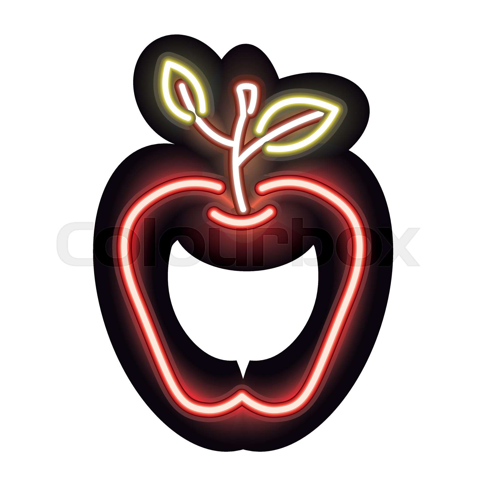 neon apple icon | Stock vector | Colourbox