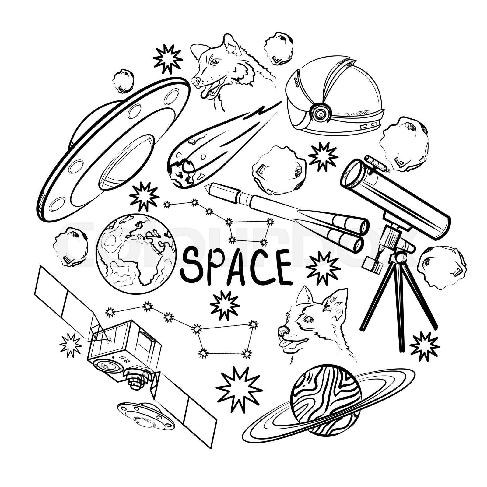 Set of space elements | Stock vector | Colourbox