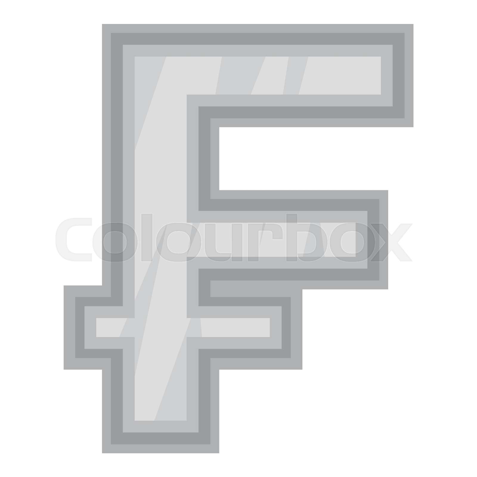 Sign of money frank icon, black monochrome style | Stock vector | Colourbox