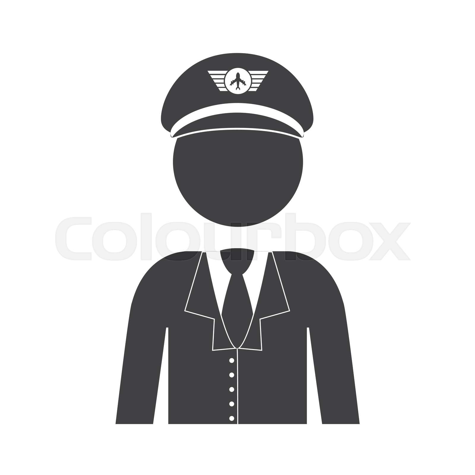 silhouette with half body captain pilot | Stock vector | Colourbox