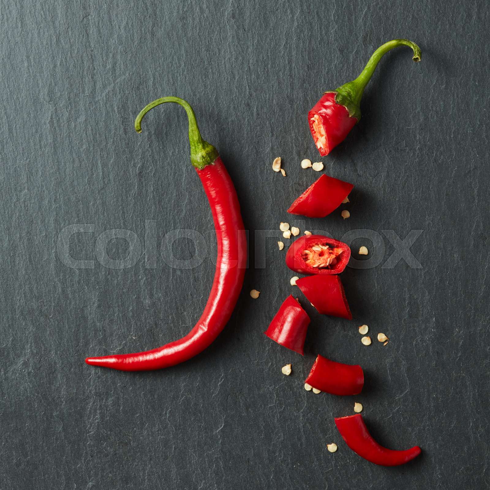 Chopped red chilli pepper | Stock image | Colourbox