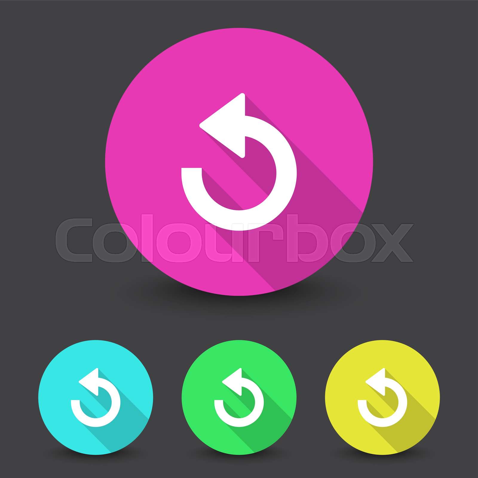 White Undo icon in different colors set | Stock vector | Colourbox