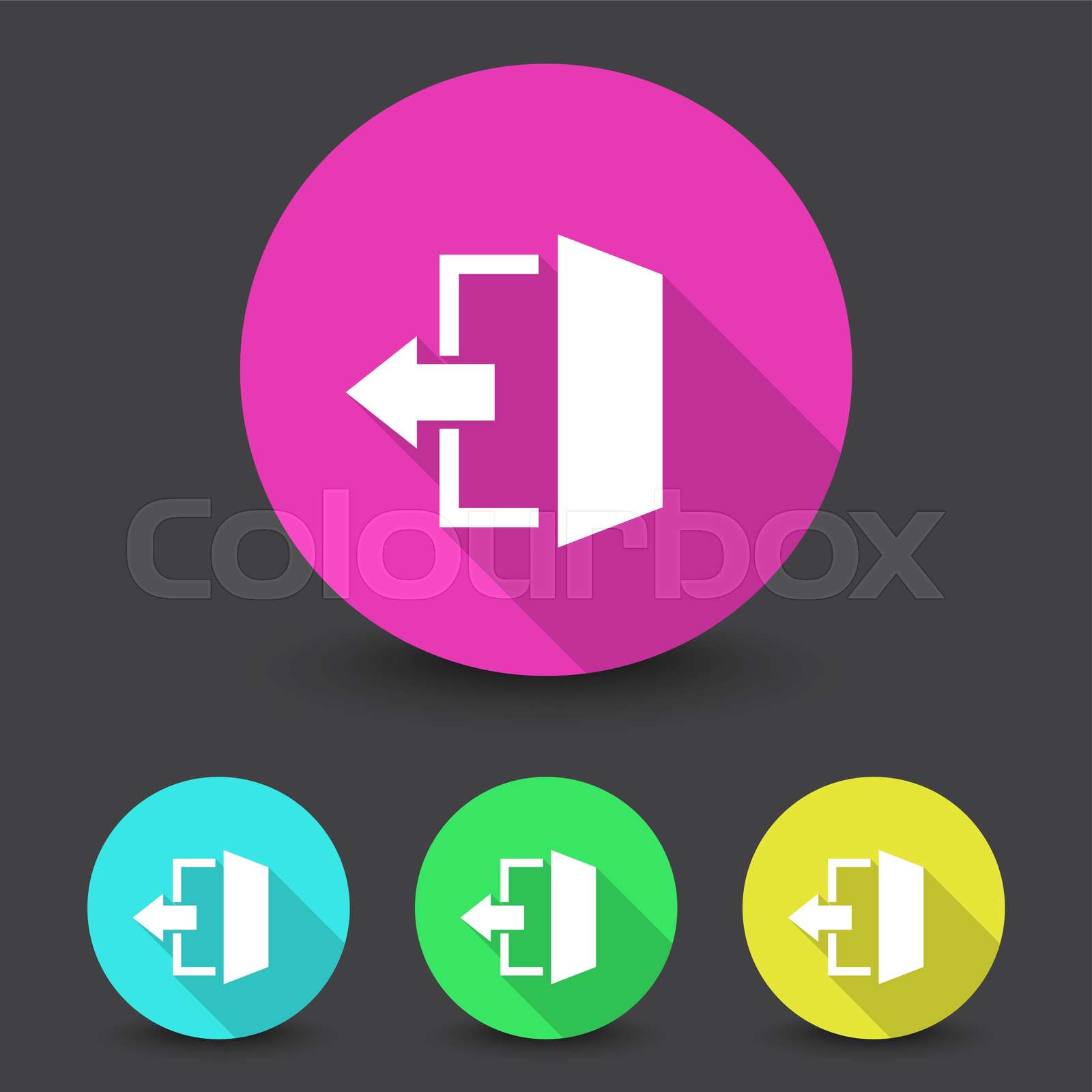 White Exit icon in different colors set | Stock vector | Colourbox