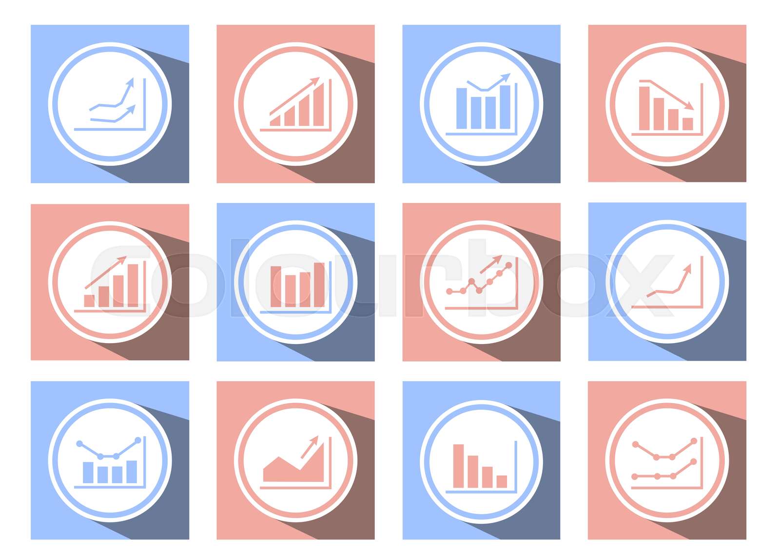 charts and graphs icons | Stock vector | Colourbox