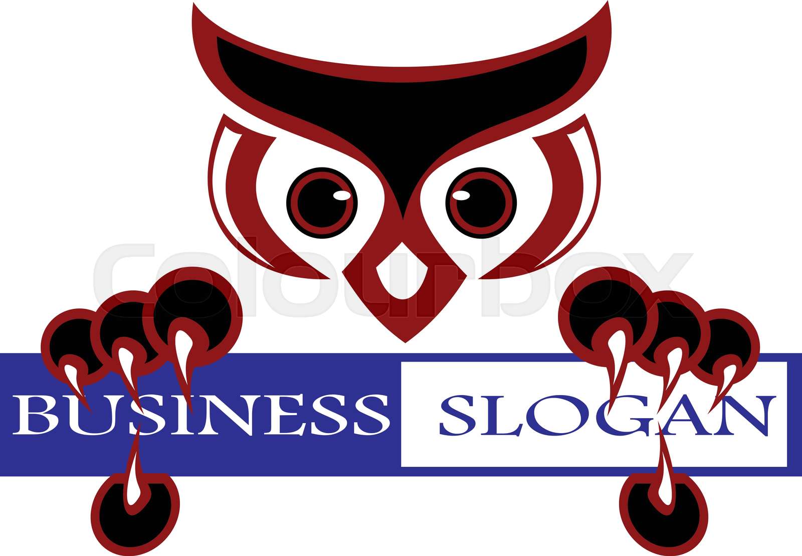 owl bird hold slogan business | Stock vector | Colourbox